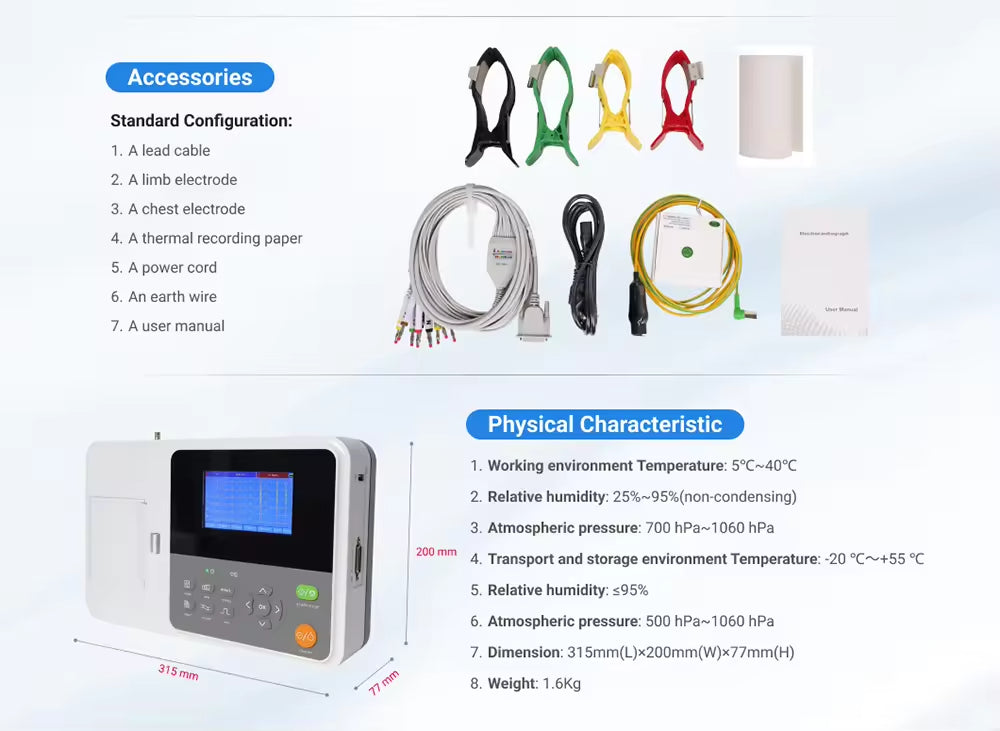 E3 Medical 3 Channel Medicalechographie Machine Electrocardiogram Ecg ...